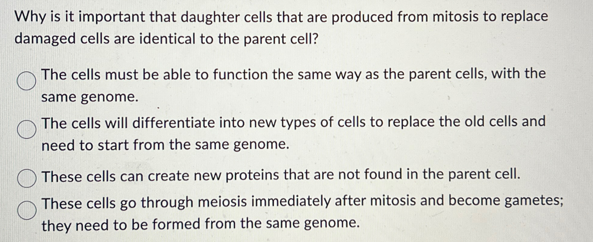 Solved Why is it important that daughter cells that are | Chegg.com