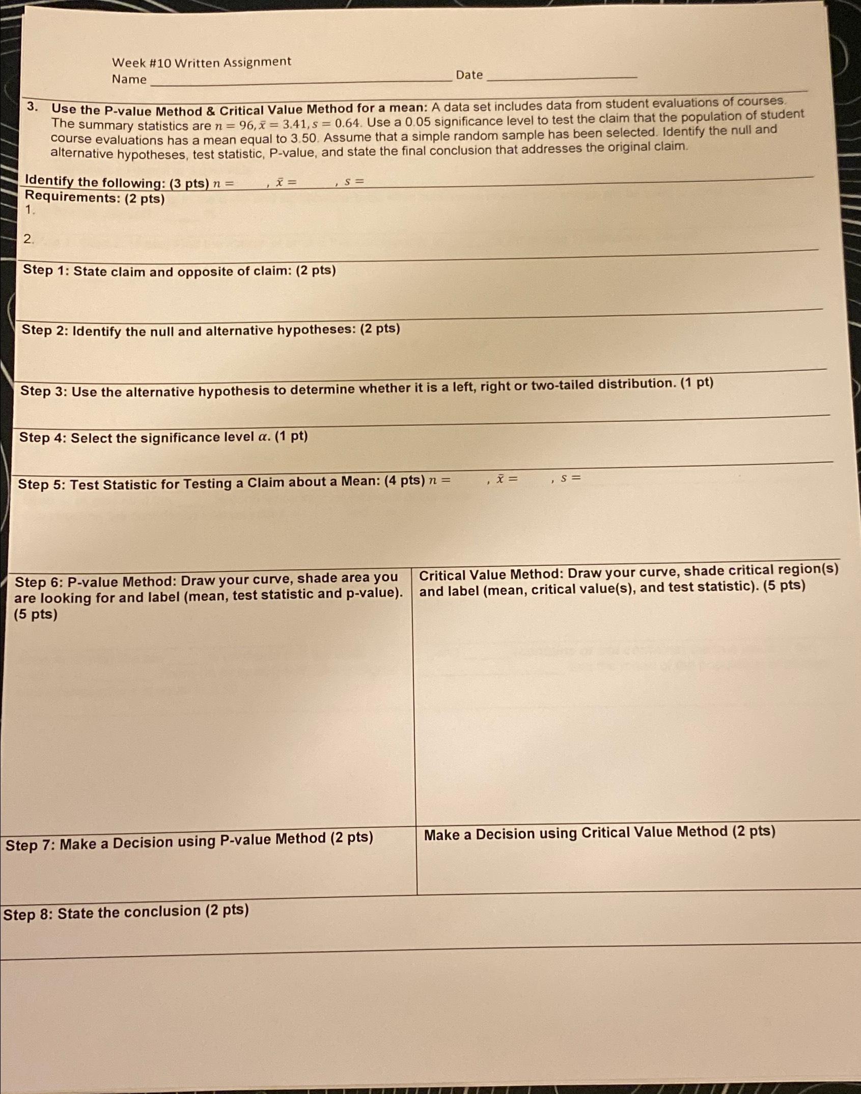 Solved Week #10 ﻿Written AssignmentName Date3. ﻿Use the | Chegg.com