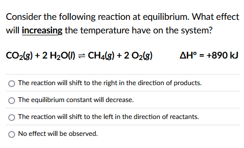 Solved Consider the following reaction at ﻿equilibrium. What | Chegg.com