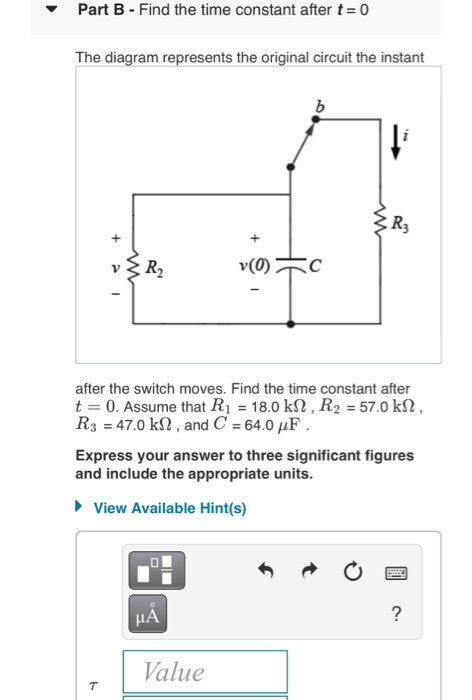 Solved For the given circuit, the switch has been at | Chegg.com