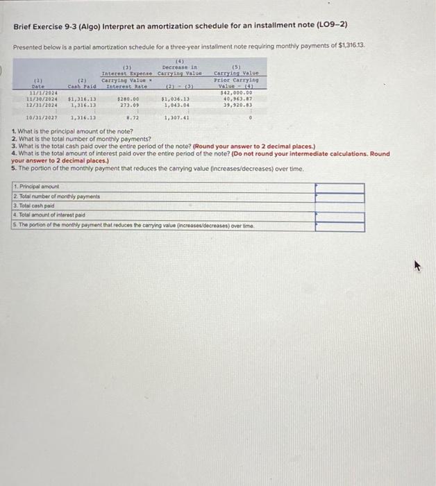 Solved Brief Exercise 9-2 (Algo) Record installment notes | Chegg.com