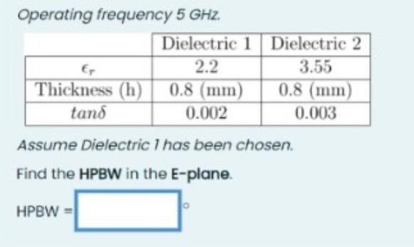 -Find the HPBW in the E-plane.-Assume that G12 is | Chegg.com