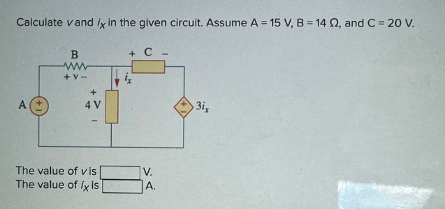 Solved Calculate v ﻿and ix ﻿in the given circuit. Assume | Chegg.com
