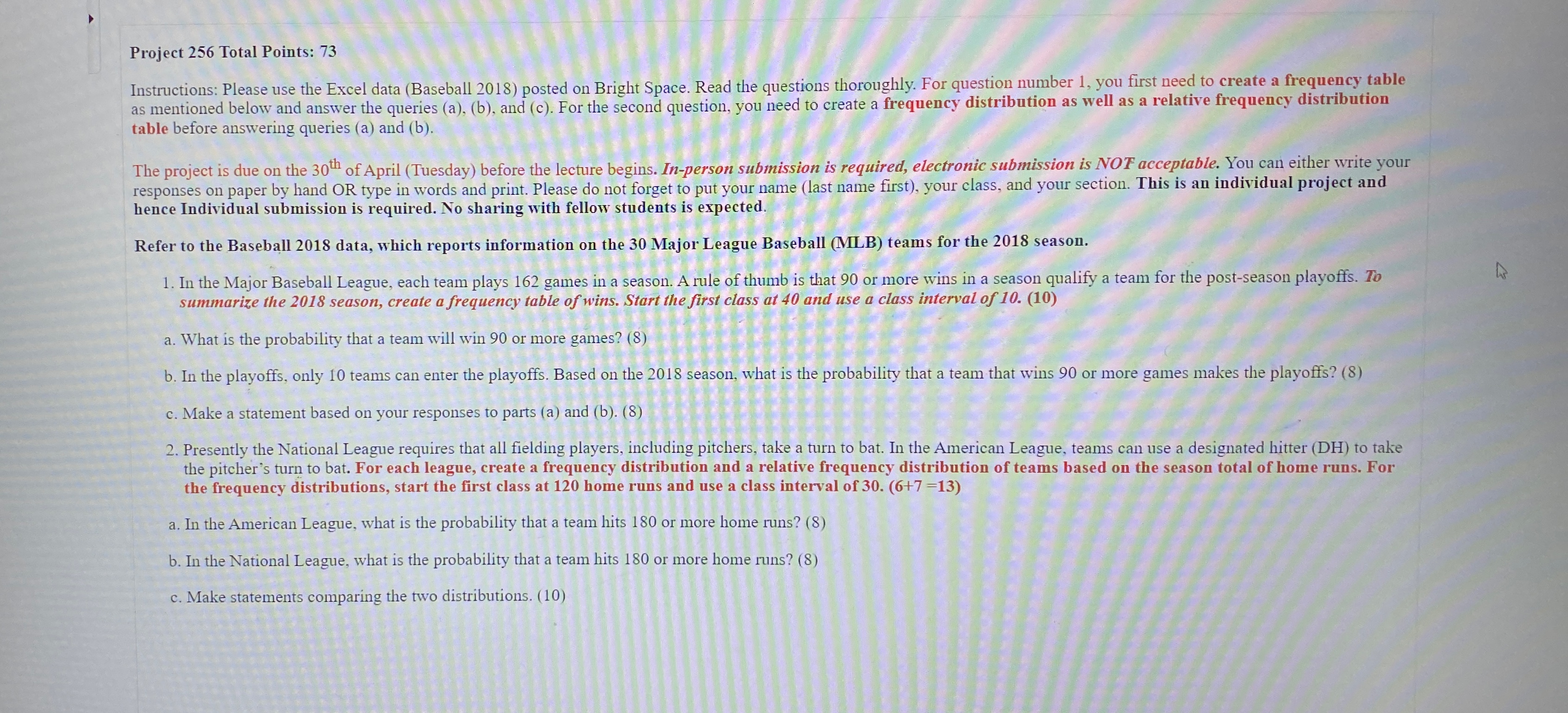 Project 256 ﻿Total Points: 73Instructions: Please use | Chegg.com