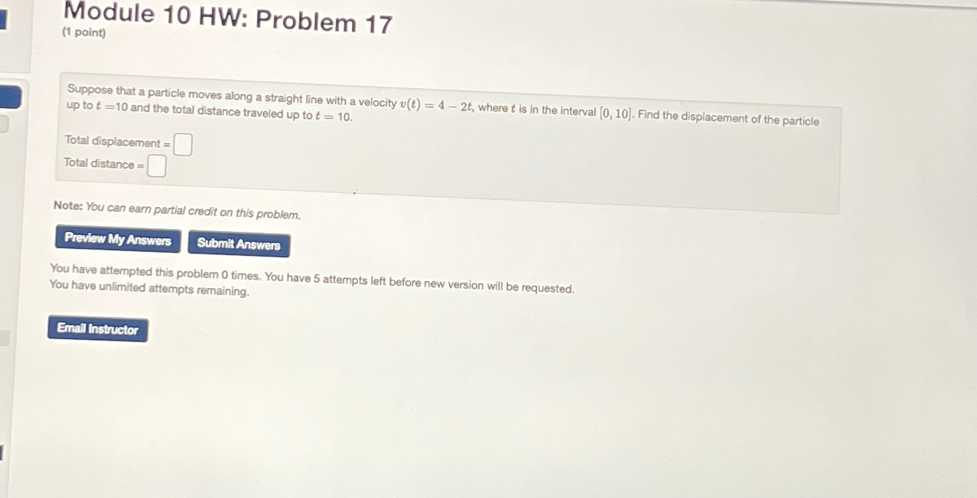 Solved Module 10 ﻿HW: Problem 17(1 ﻿point)Suppose that a | Chegg.com