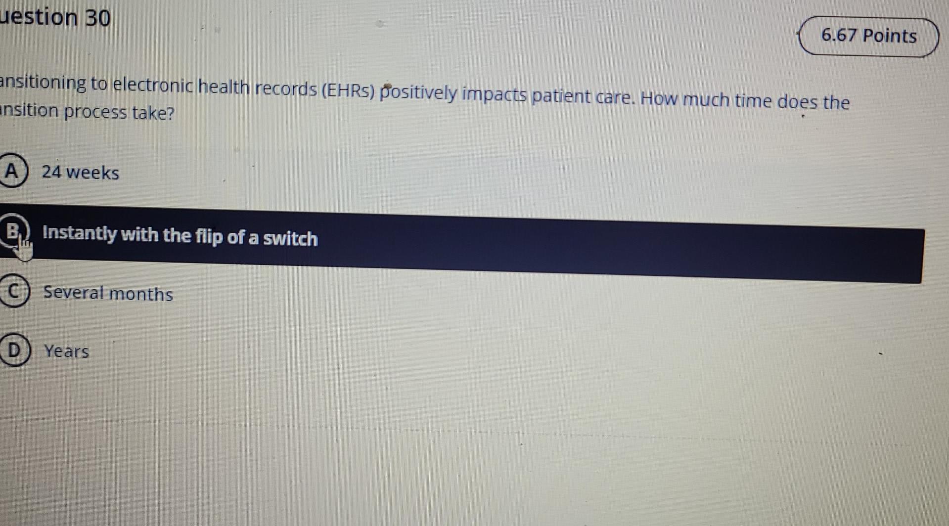 Solved How long does it take to transition records to the | Chegg.com