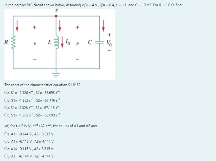 Solved In the parallel RLC circuit shown below, assuming | Chegg.com