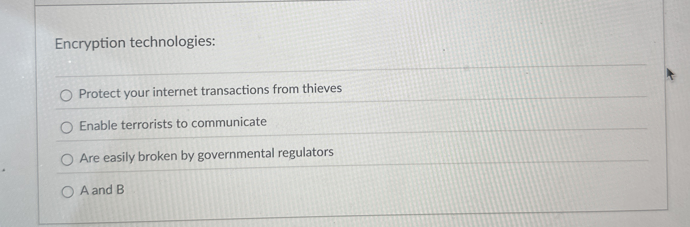 Solved Encryption technologies:Protect your internet | Chegg.com