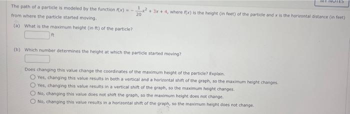 Solved The path of a particle if modeled by the function | Chegg.com