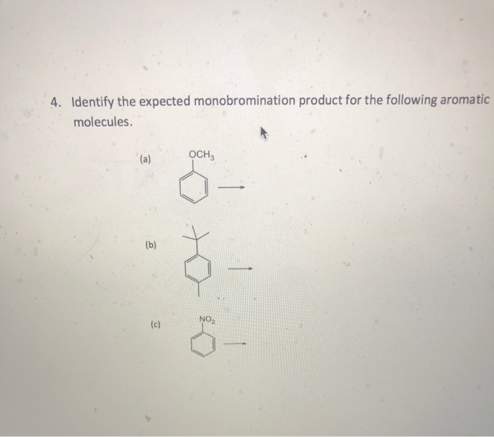 Solved 4. Identify the expected monobromination product for | Chegg.com