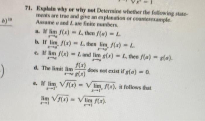 Solved 19-70. Evaluating limits Find the following limits or | Chegg.com