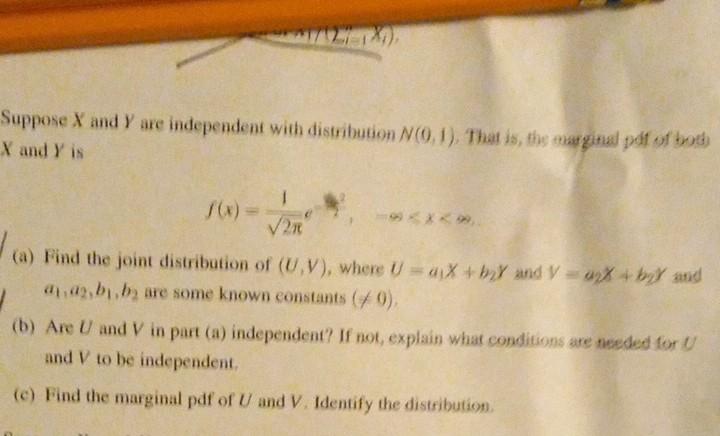 Solved Suppose X and Y are independent with distribution | Chegg.com