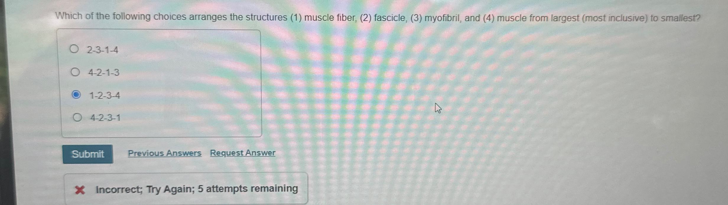 Solved Which of the following choices arranges the | Chegg.com