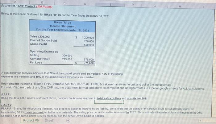 Solved C D Project #5: CVP Project (100 Points F G H Below | Chegg.com