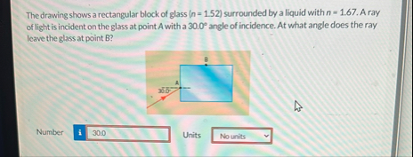 Solved The drawing shows a rectangular block of glass | Chegg.com