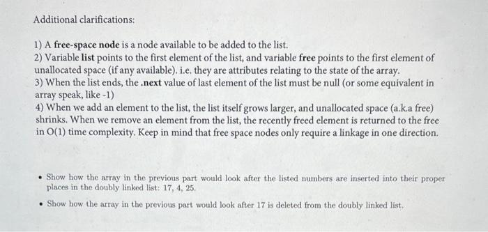 Solved An array of nodes is used to contain a doubly linked | Chegg.com