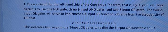 Solved 1. Draw a circuit for the left-hand side of the | Chegg.com