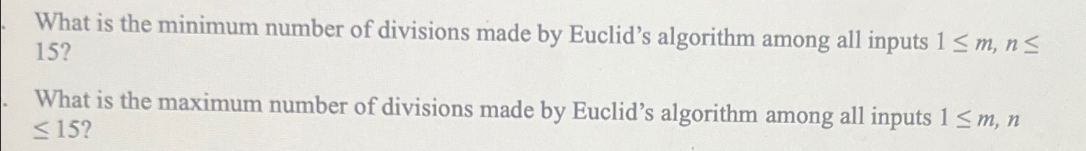What is the minimum number of divisions made by | Chegg.com