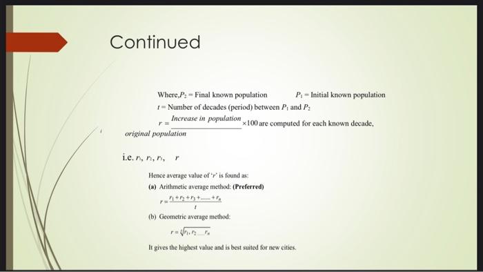 Solved Population Forecast by Different Methods Problem: | Chegg.com