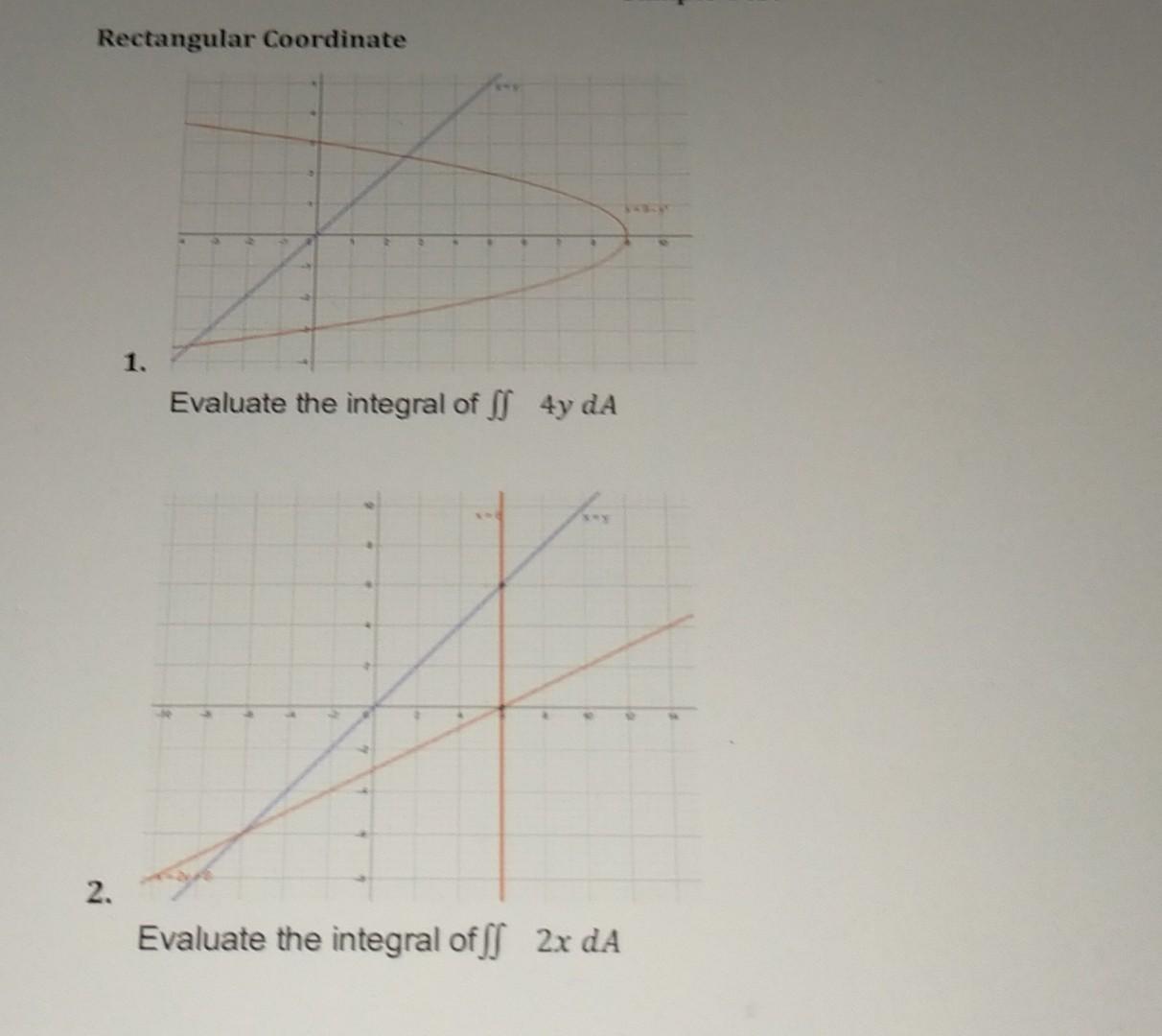 Rectangular Coordinate 1. Evaluate the integral of | Chegg.com