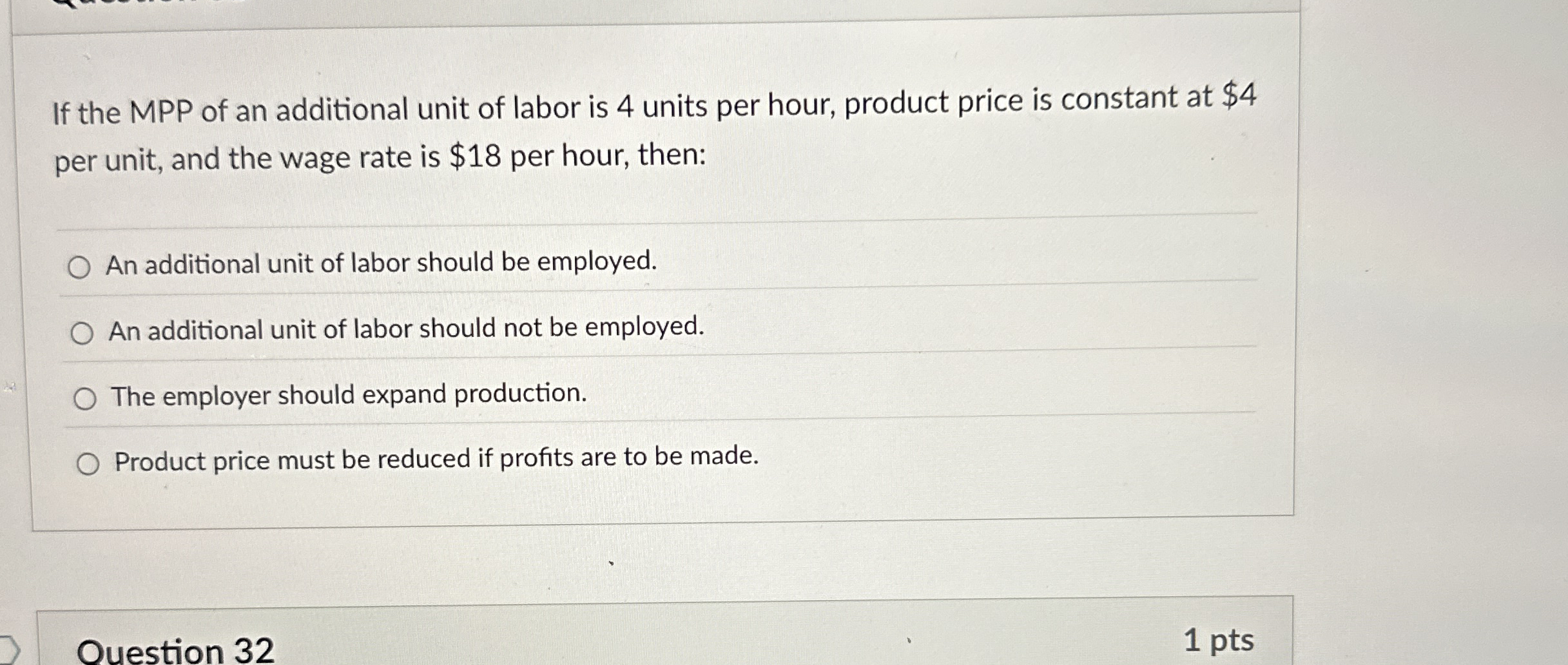 Solved If the MPP of an additional unit of labor is 4 ﻿units | Chegg.com