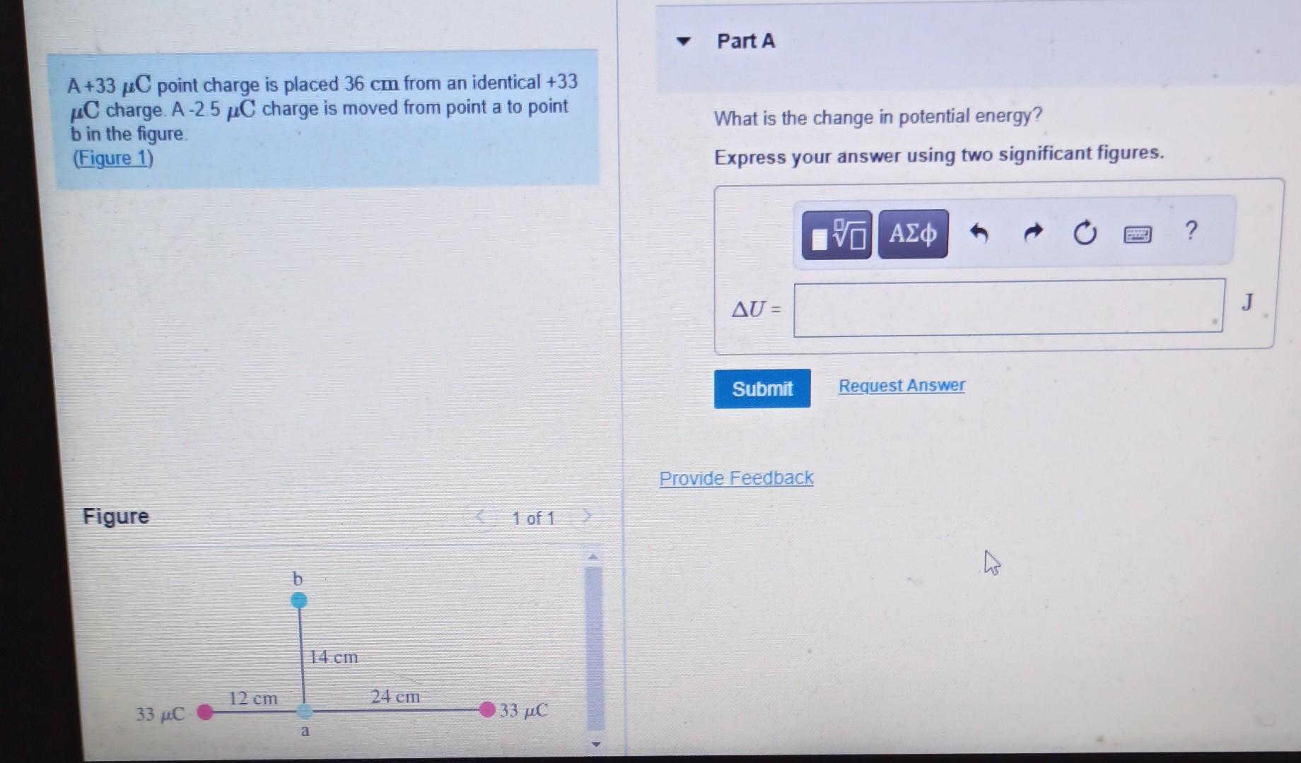 Solved A+33μC point charge is placed 36 cm from an identical | Chegg.com