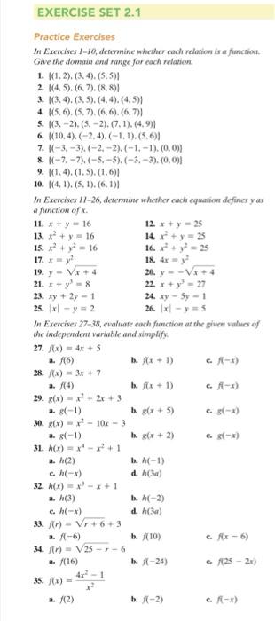 Solved + EXERCISE SET 2.1 Practice Exercises In Exercises | Chegg.com