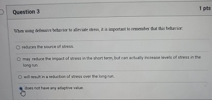 Solved Question 31 ﻿ptsWhen wing defensive behavior to | Chegg.com