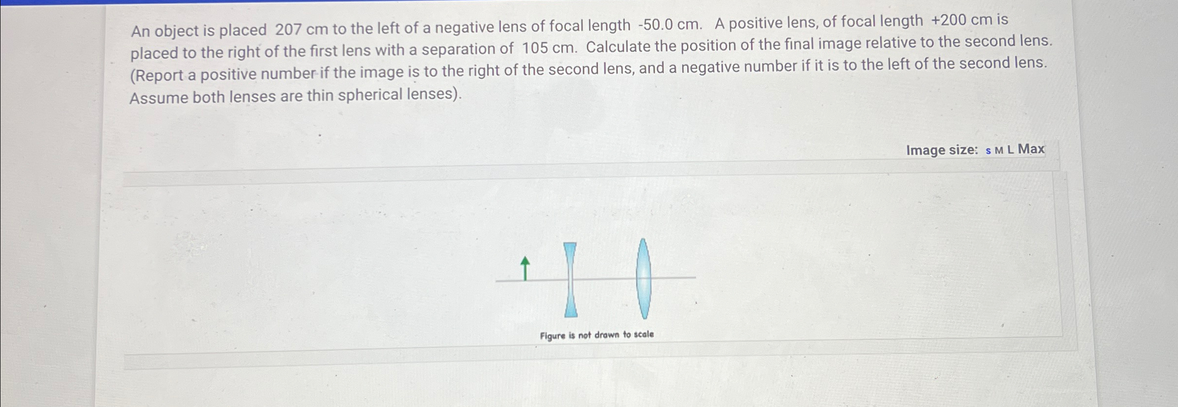 Solved An object is placed 207cm ﻿to the left of a negative | Chegg.com