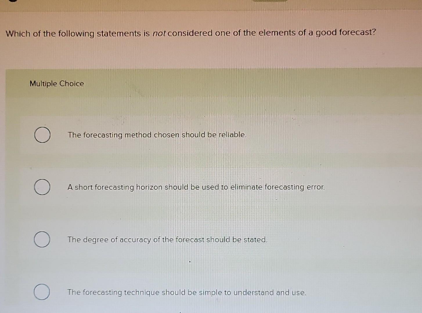 Which of the following statements is not considered | Chegg.com