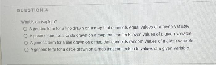 Solved What is an isopleth? A generic term for a line drawn | Chegg.com