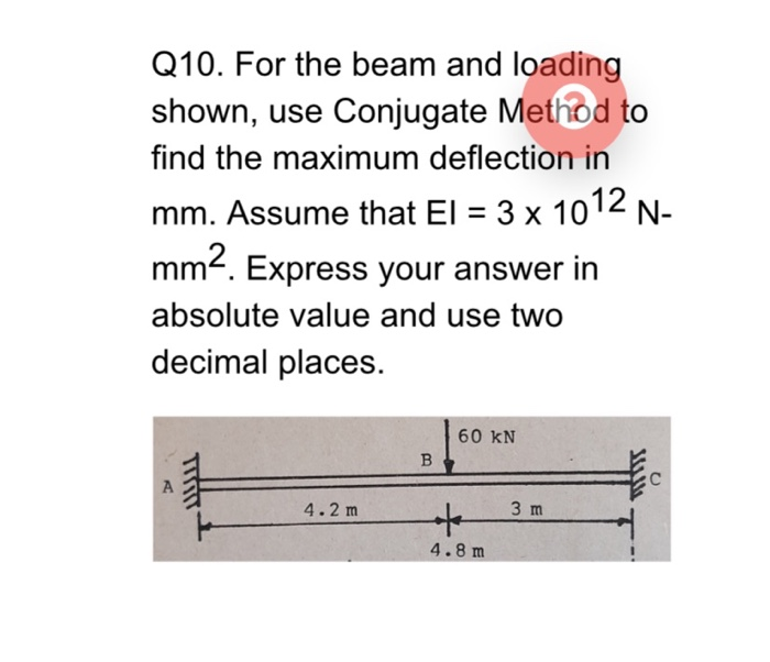 Solved Q10. For the beam and loading shown, use Conjugate | Chegg.com