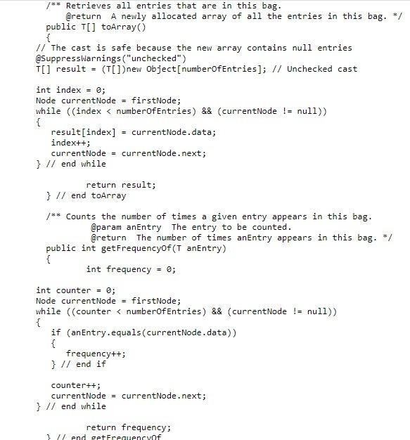 Solved Consider the LinkedBag class which implements the | Chegg.com