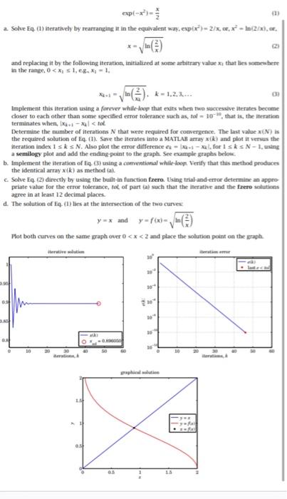 Solved Exp−x22x A Solve Eq 1 Iteratively By 