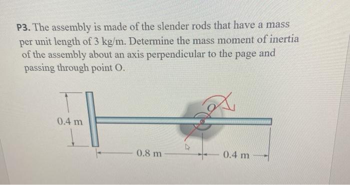 Solved P3. The assembly is made of the slender rods that | Chegg.com