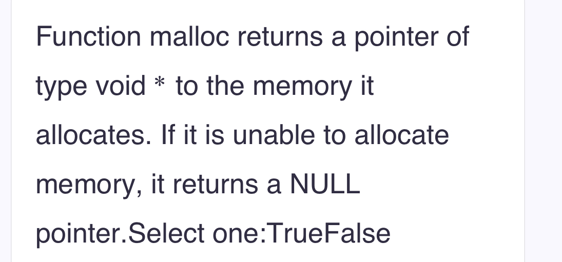 Solved Function malloc returns a pointer of type void * ﻿to | Chegg.com