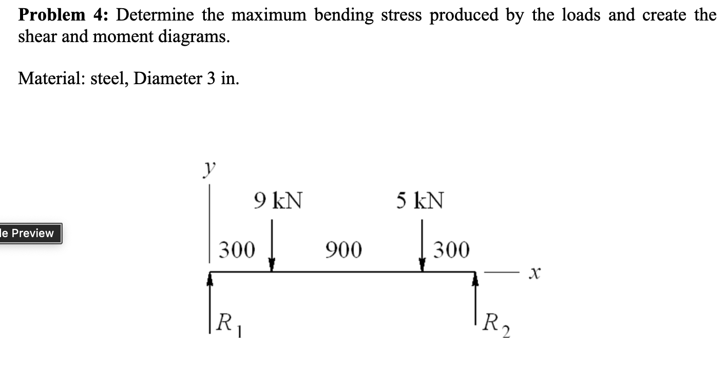 Solved Problem 4: Determine the maximum bending stress | Chegg.com