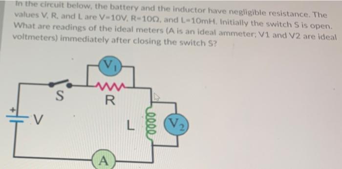 Solved In the circuit below, the battery and the inductor | Chegg.com