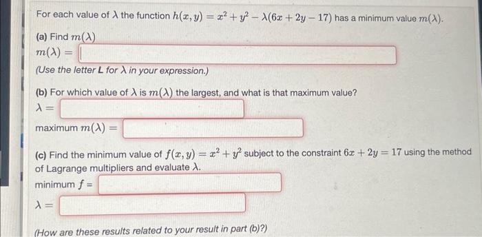 Solved For each value of λ the function | Chegg.com