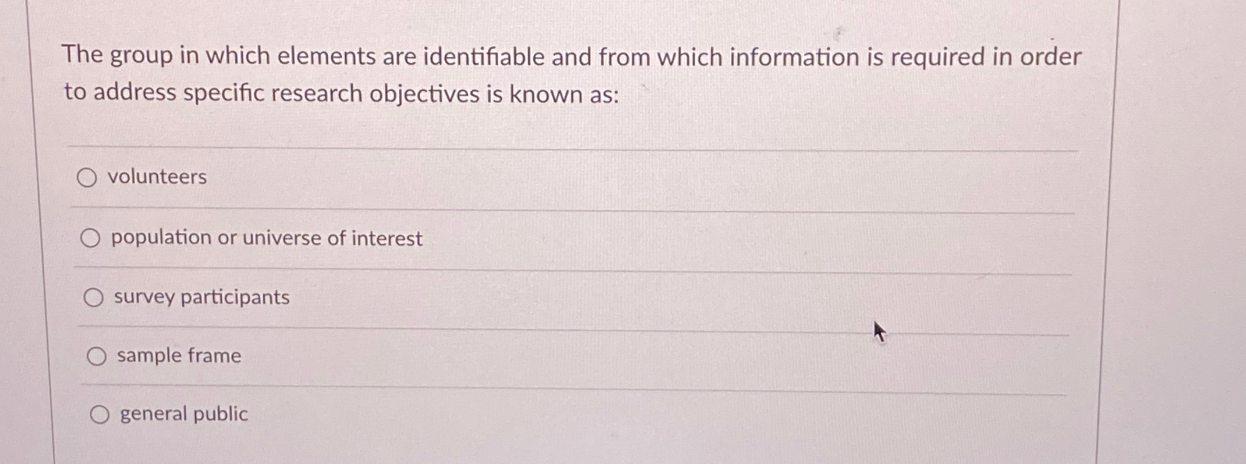 Solved The group in which elements are identifiable and from | Chegg.com
