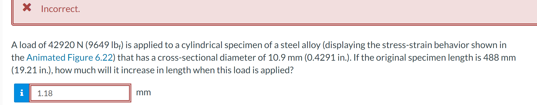A load of ) ﻿is applied to a cylindrical specimen of | Chegg.com