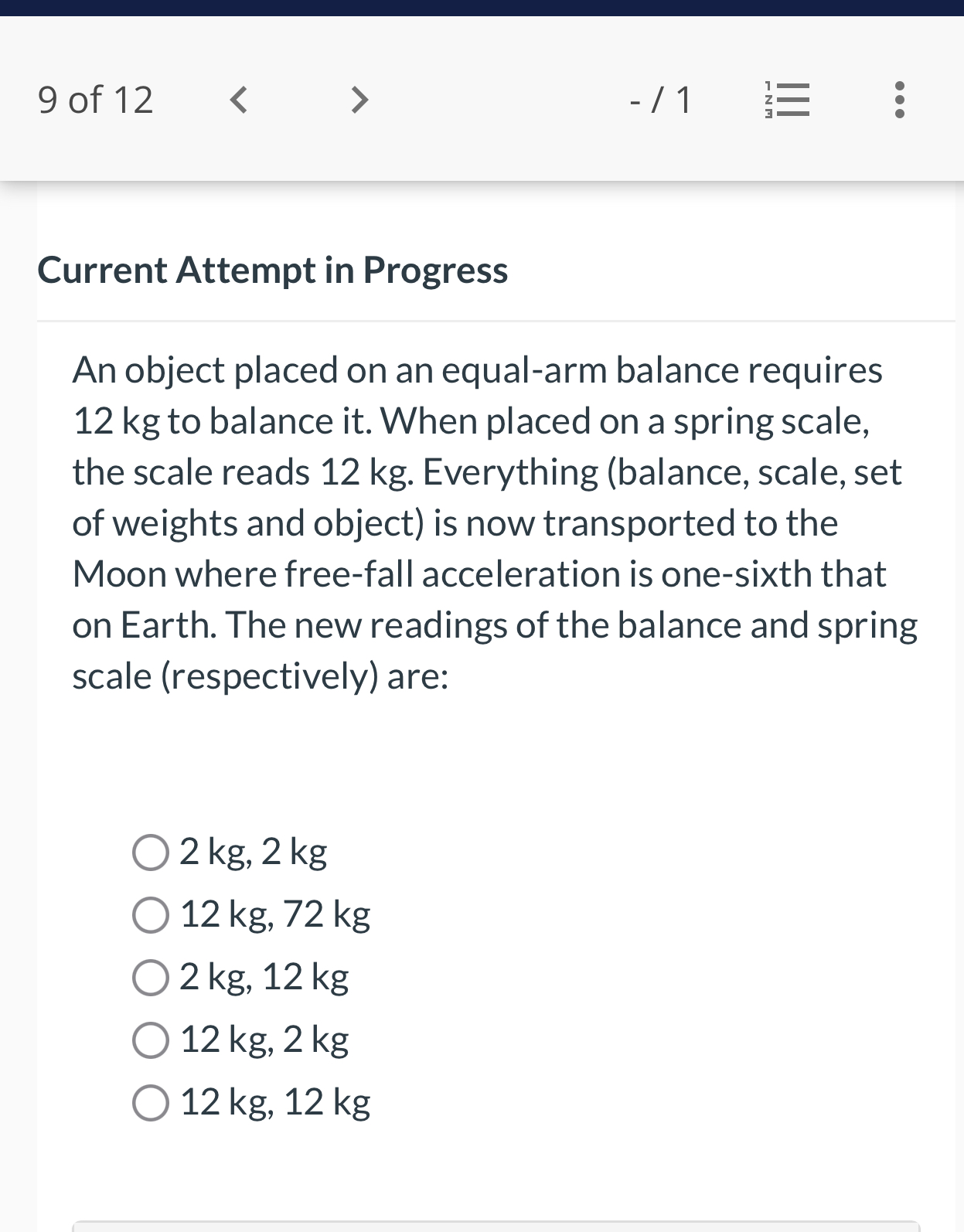 Solved 9 ﻿of 12-1Current Attempt in ProgressAn object placed | Chegg.com