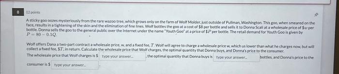 Solved A stichy goo oazes mysteriously from the rare wazoo | Chegg.com