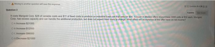 Solved Wincrease 321000 II increase $12000 c. increase | Chegg.com