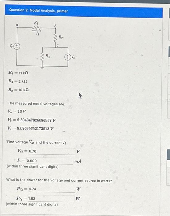 Question 2: Nodal Analyais, primer | Chegg.com