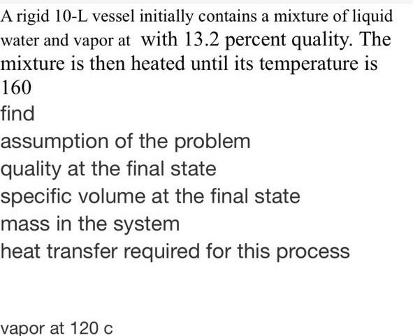 Solved A rigid 10-L vessel initially contains a mixture of | Chegg.com
