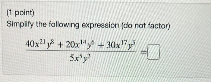 Solved Simplify the following expression (do not factor) | Chegg.com