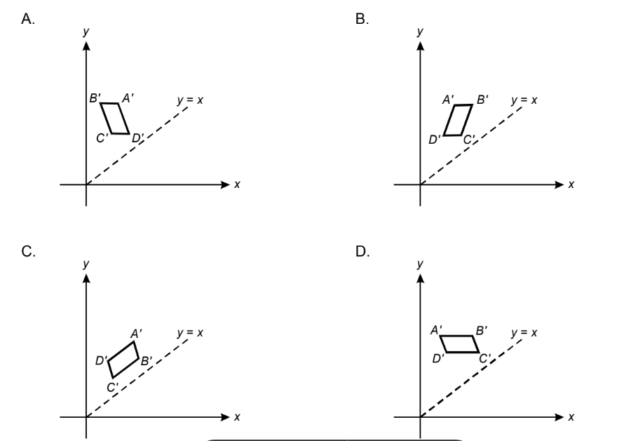Solved The parallelogram ABCD above is ﻿rotated 90° | Chegg.com