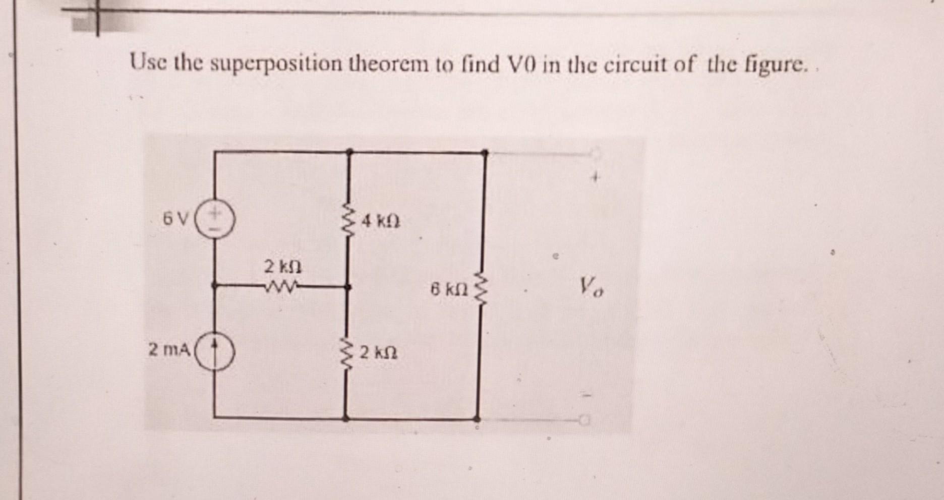 Solved Use The Superposition Theorem To Find V0 In The 