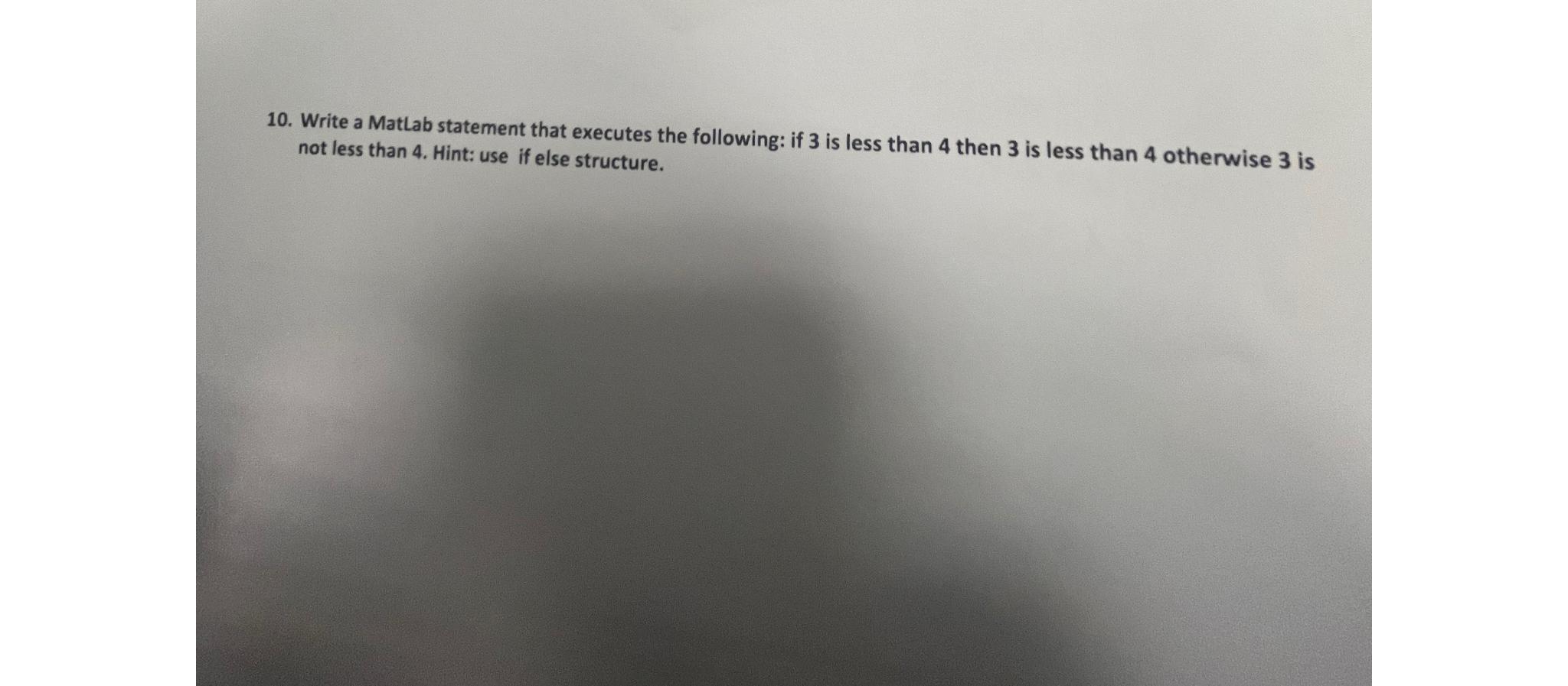 Solved Write A Matlab Statement That Executes The Following 